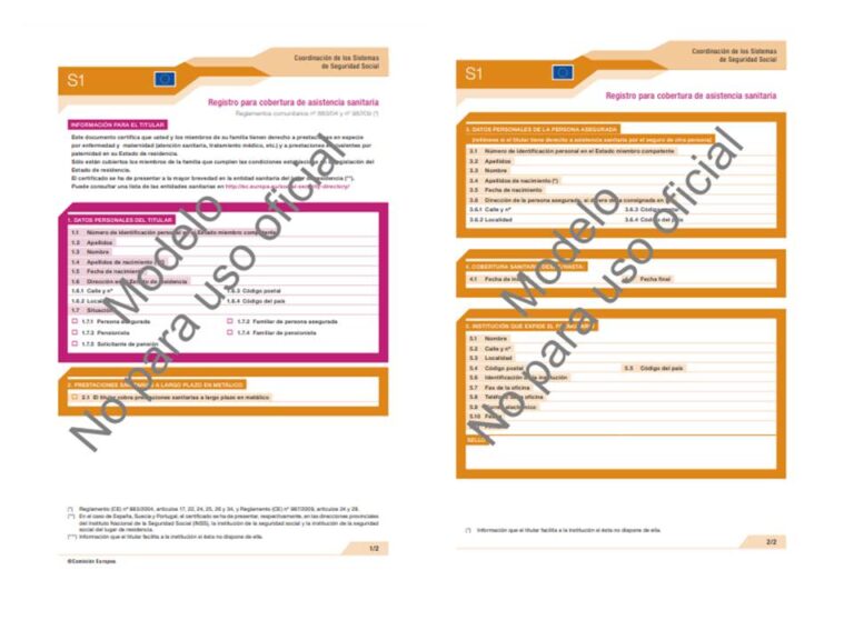 ᐈ Cómo obtener el Formulario S1 para Asistencia Sanitaria 【 2023